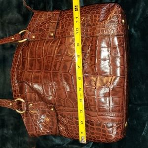 Michael Rome | Bags | Michael Rome Brown Croco Embossed Leather Bag ...
